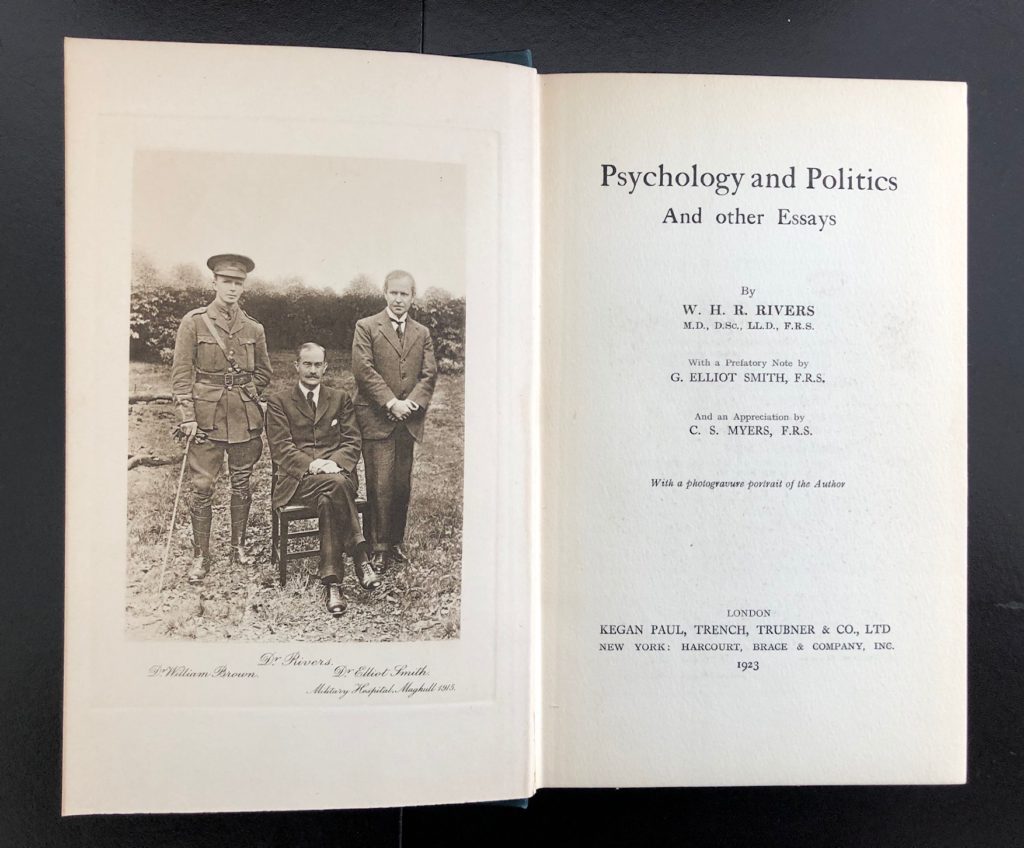 Rivers, W.H.R ~ Psychology and Politics And Other Essays : With The ...