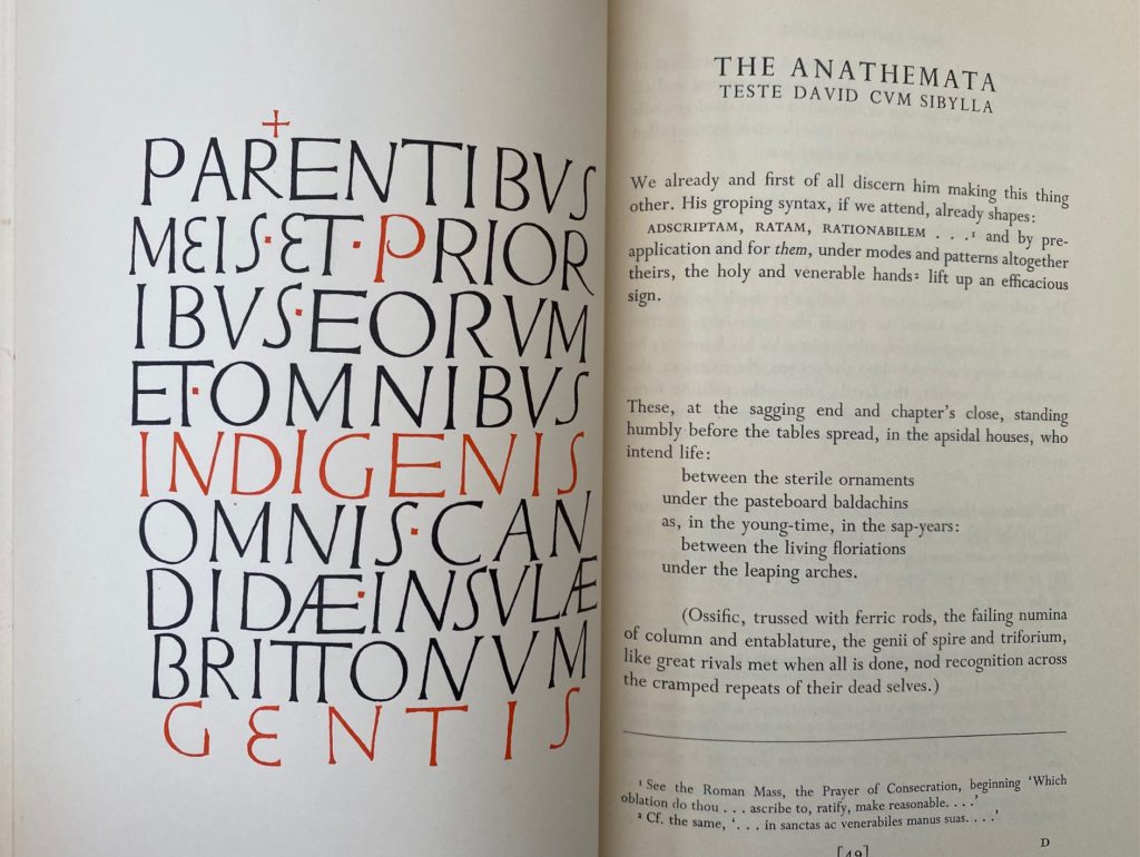 Jones, David ~ The Anathemata : Roger Senhouse’s Personal Copy